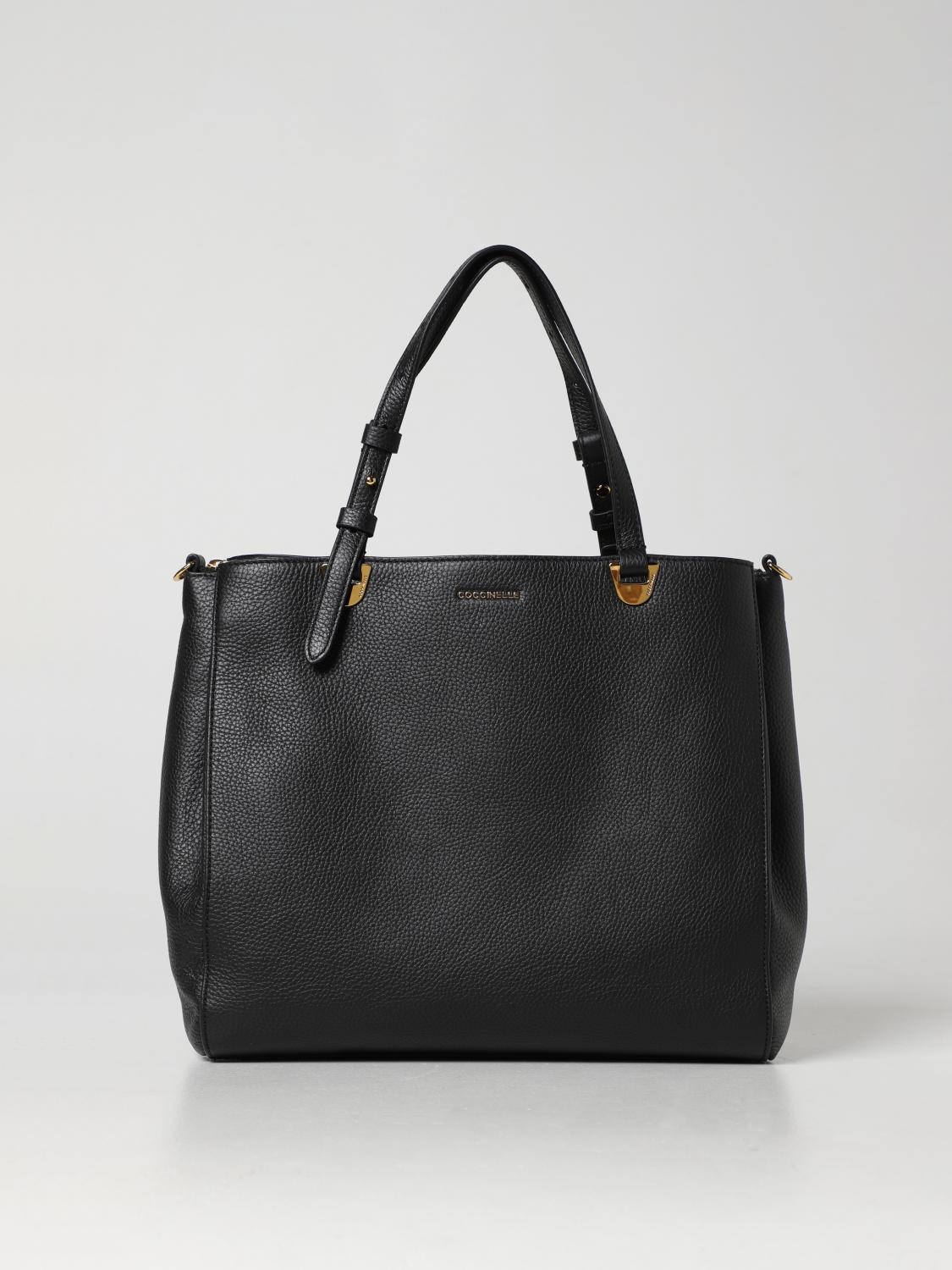 COCCINELLE: Borsa Lea in pelle martellata - Nero | Borse Tote ...