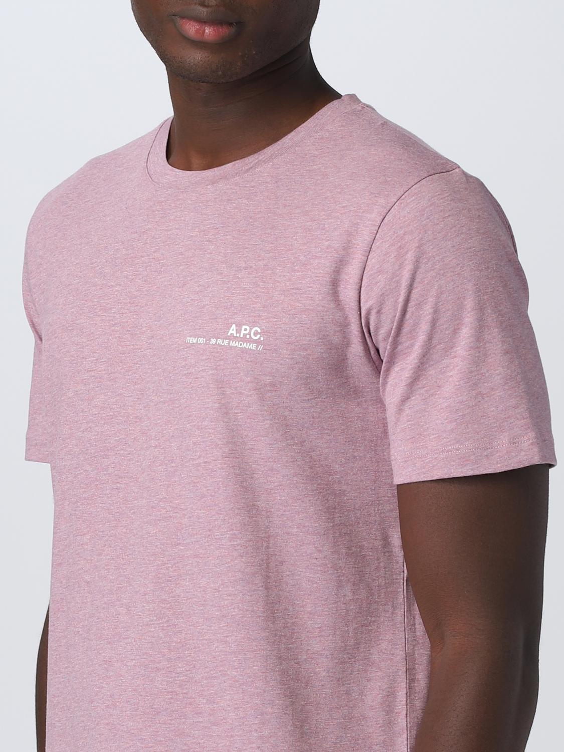 A P C T shirt For Man Lilac A p c T shirt COGATH26904 Online On