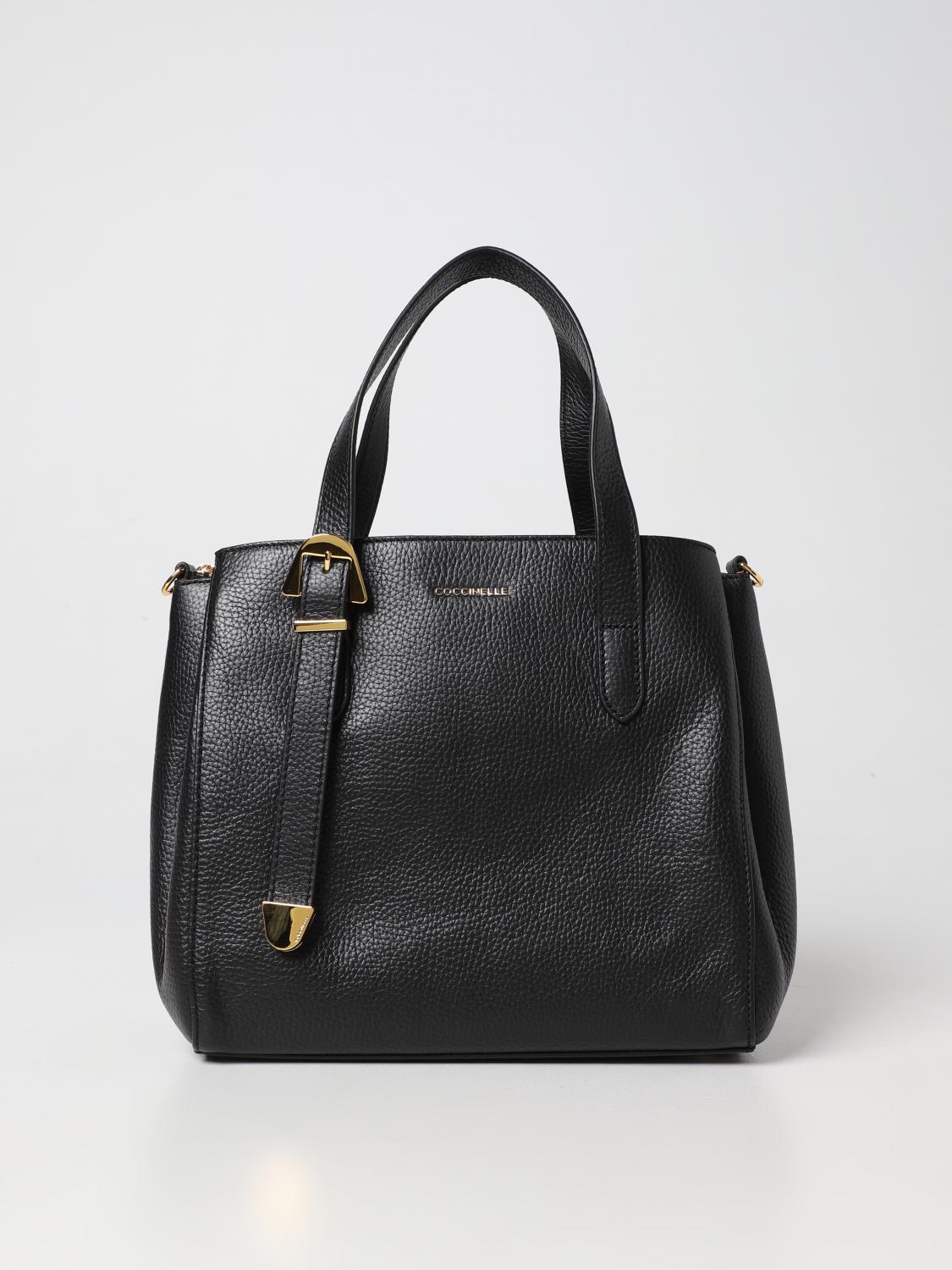 COCCINELLE: Borsa Gleen in pelle martellata - Nero | Borsa A Spalla ...