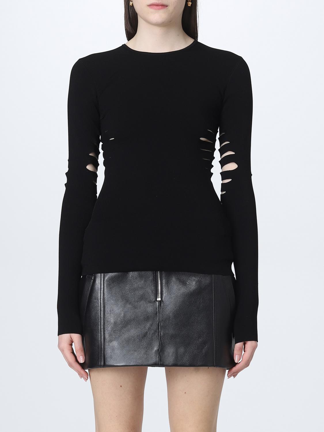 VERSACE: top in viscose blend - Black | Versace top 10099771A07172 ...