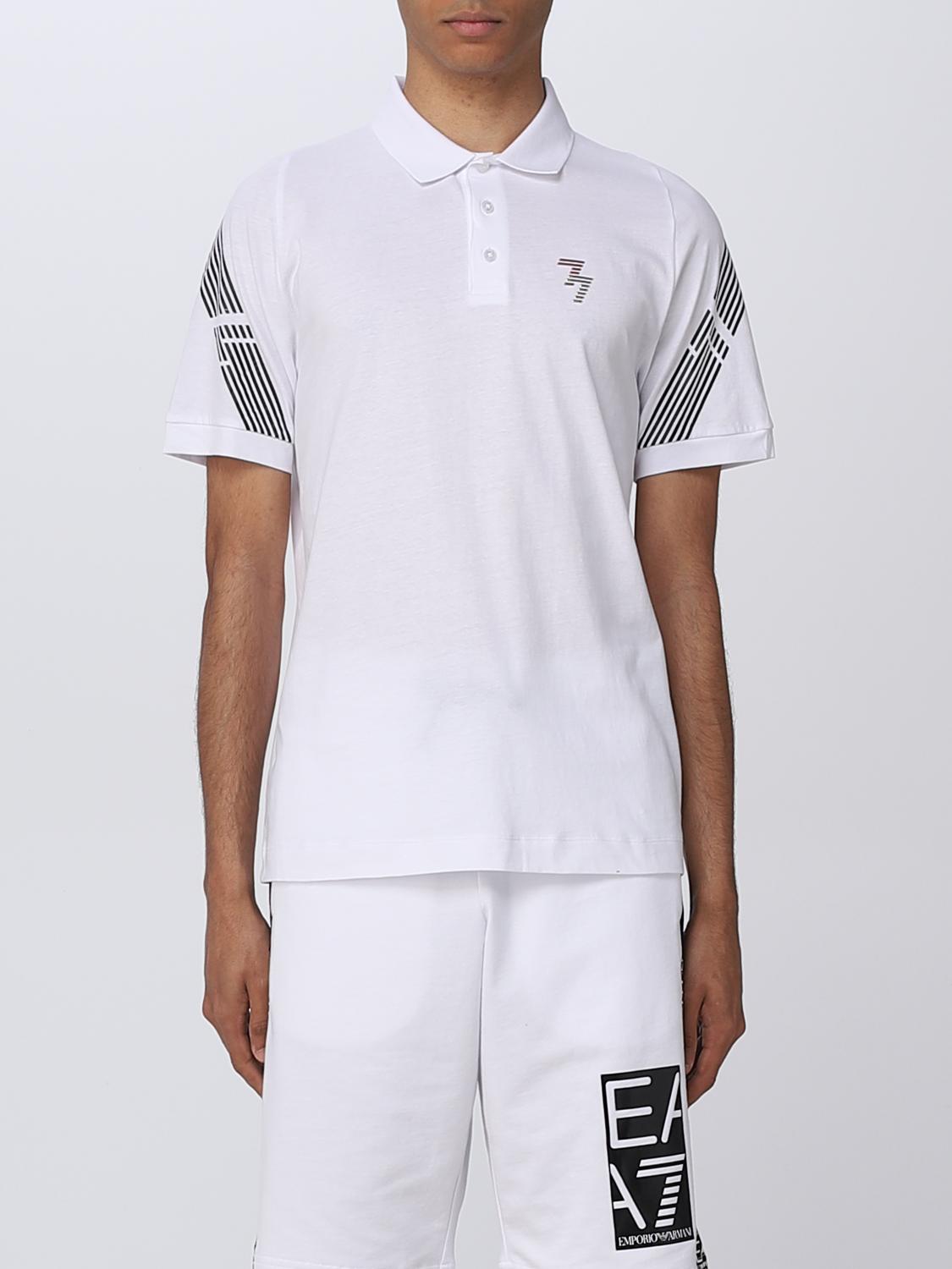 EA7: polo shirt for man - White | Ea7 polo shirt 3RPF51PJ3BZ online on ...