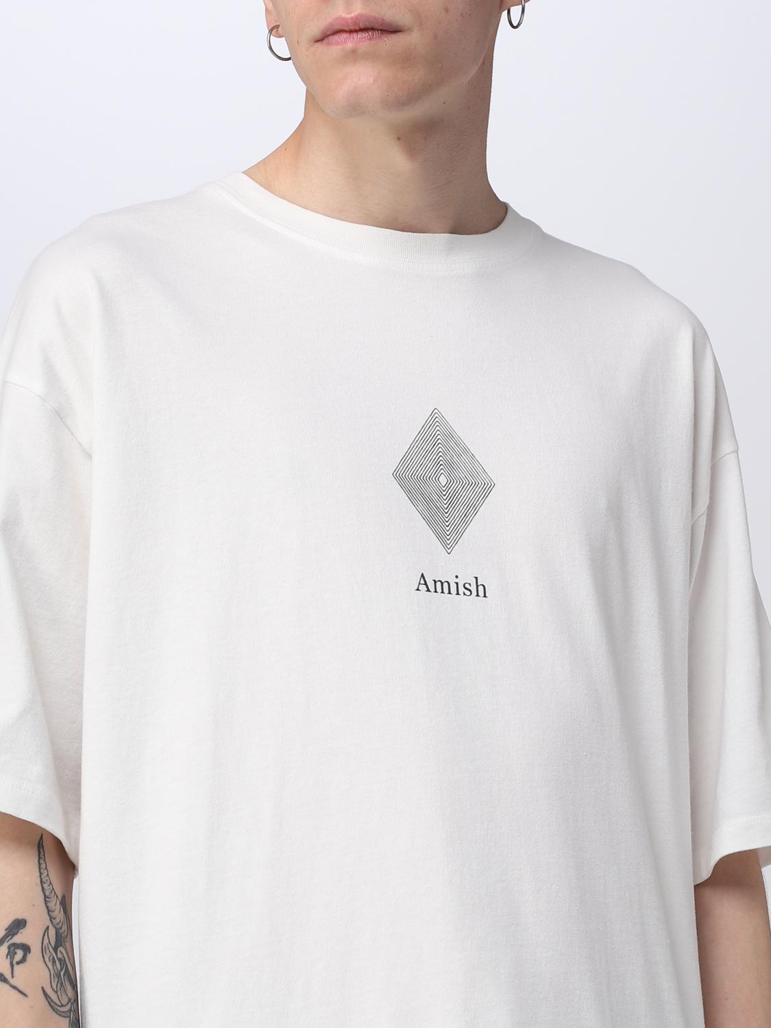 AMISH: t-shirt for man - Ivory | Amish t-shirt P23AMU036CA16XXXX online ...