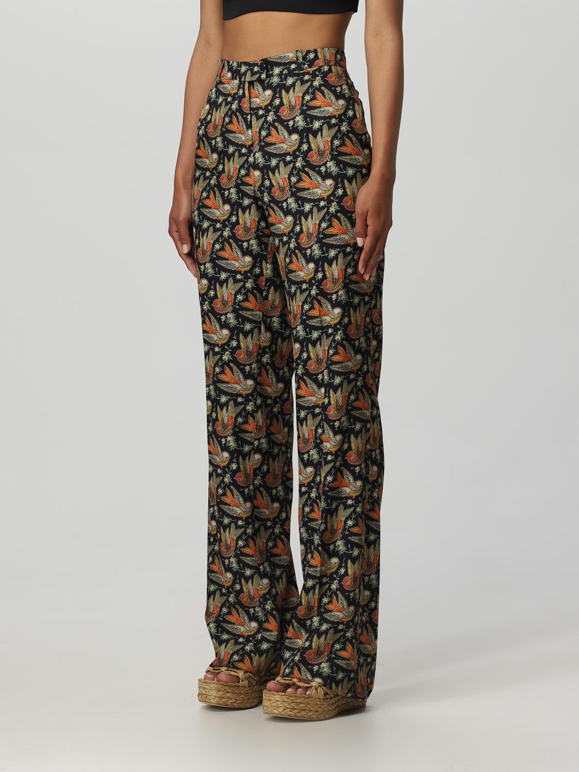 ETRO: pants in printed viscose - Black | Etro pants 122434324 online on ...