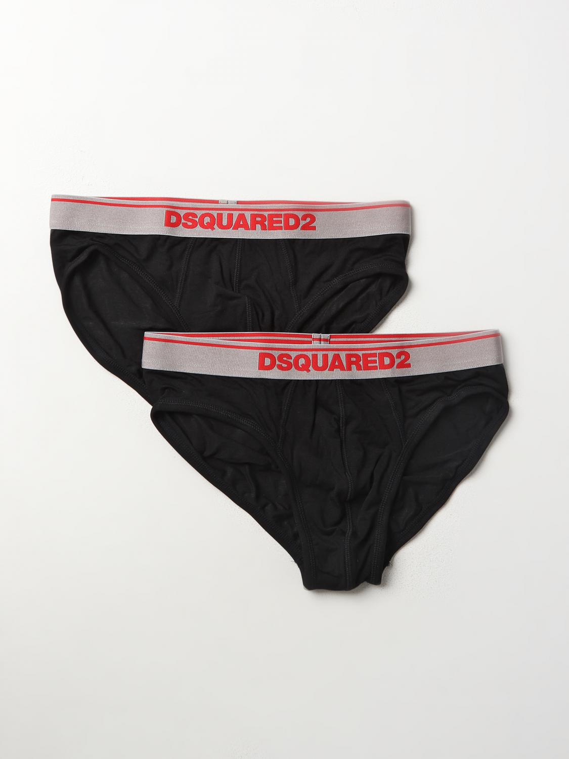 DSQUARED2: Set of 2 briefs in stretch micromodal - Black | Dsquared2 underwear DCX610050 online ...