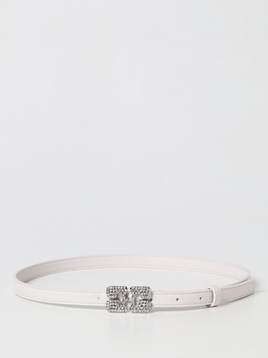 GANNI: belt for woman - Cream | Ganni belt A5077 online on GIGLIO.COM