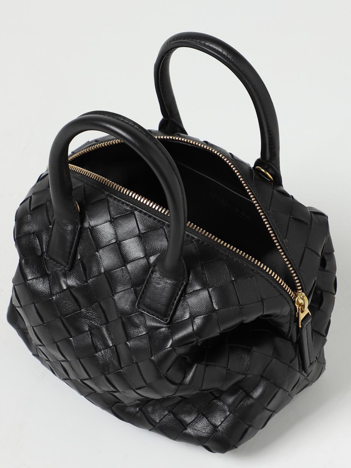 BOTTEGA VENETA: Borsa in pelle intrecciata - Nero | Borsa Mini Bottega ...