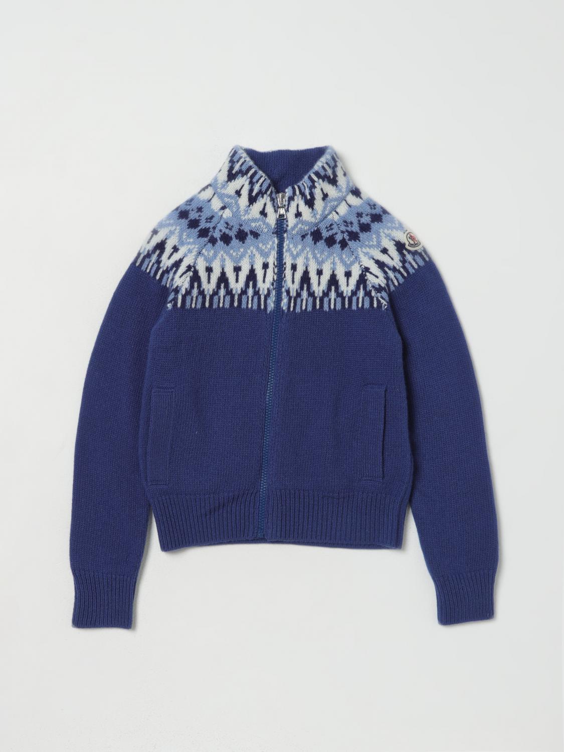 MONCLER: sweater for boys - Blue | Moncler sweater 9B00002M1241 online ...
