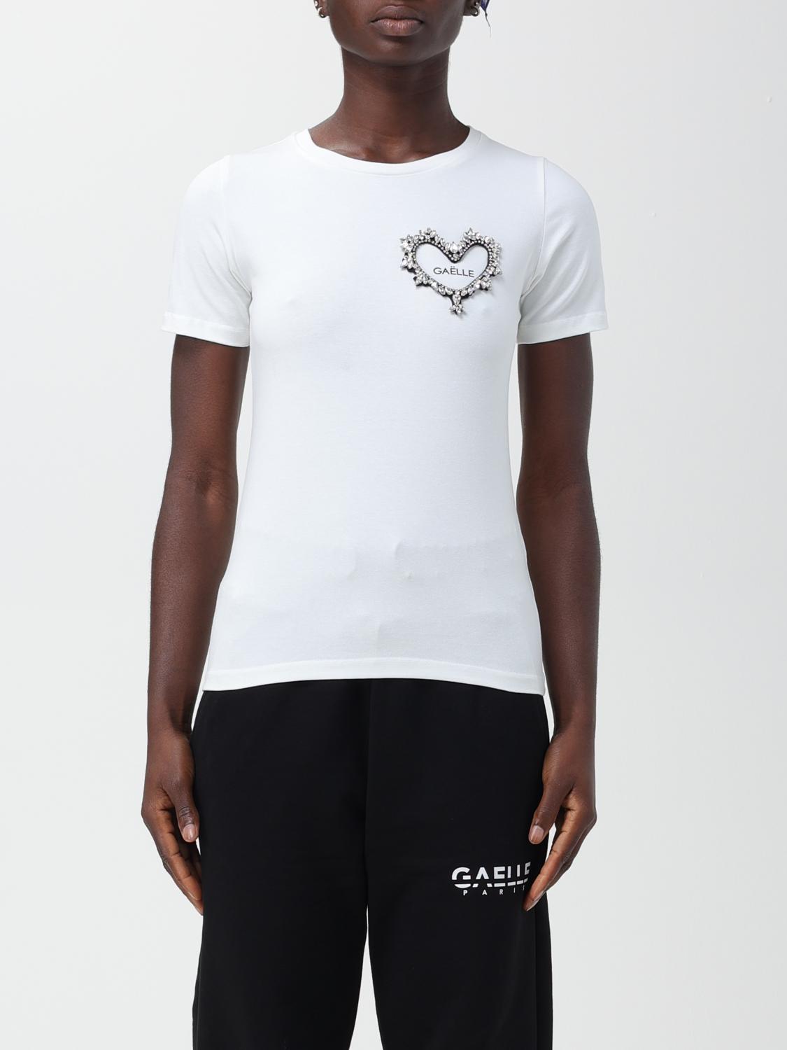 GAËLLE PARIS T-SHIRT: T-shirt GaËlle Paris in cotone con logo e strass ...