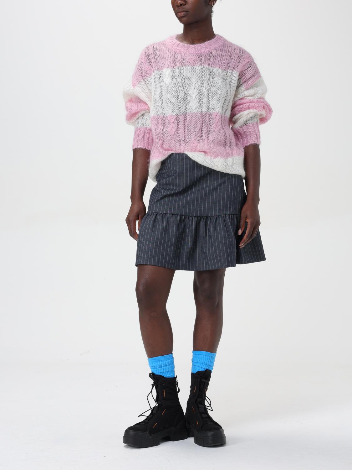 GANNI: Skirt woman - Grey | Ganni skirt F8673 online at GIGLIO.COM