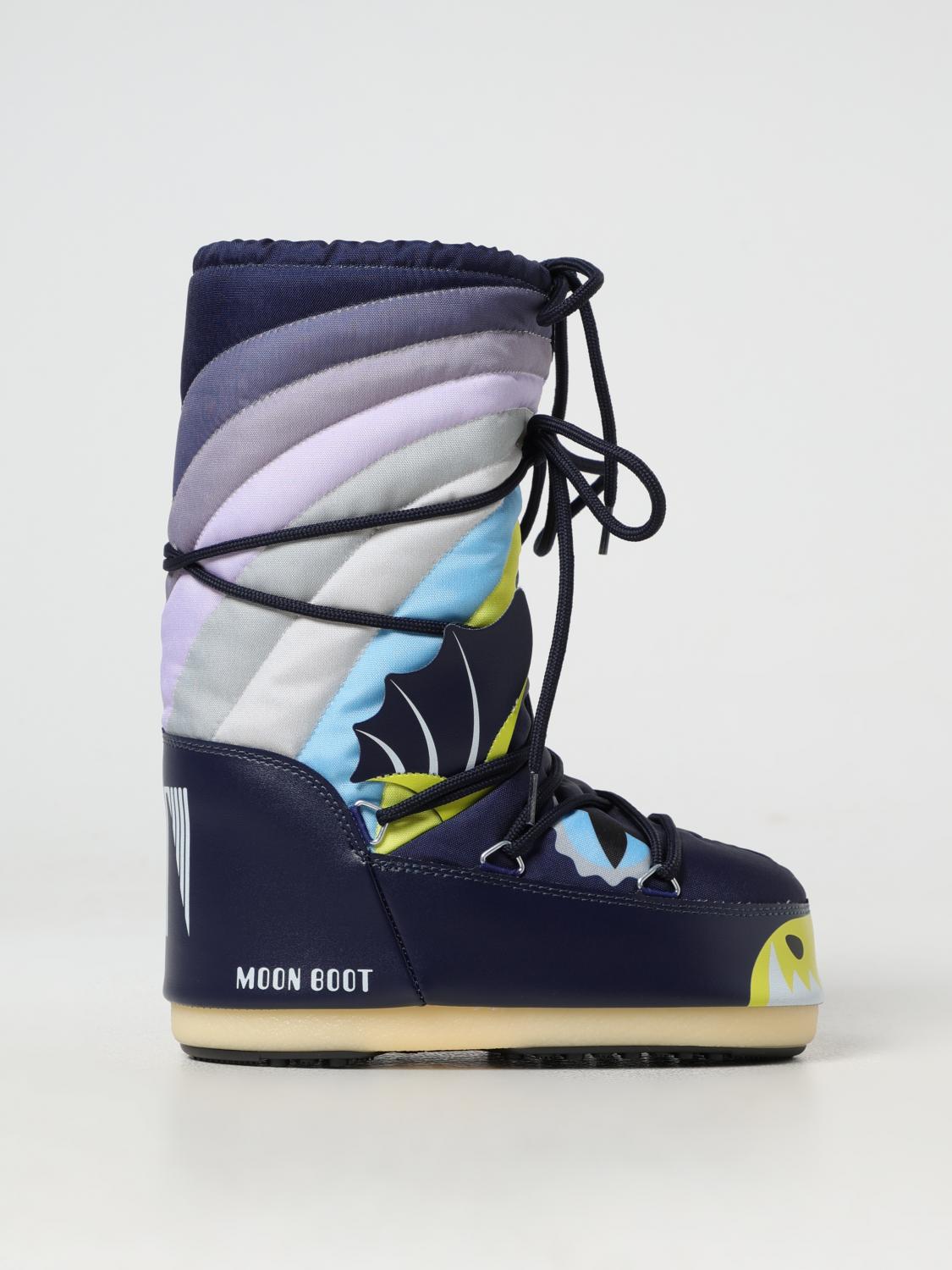 Moon Boot Kids Icon Junior Dragon Boots In Blue | ModeSens