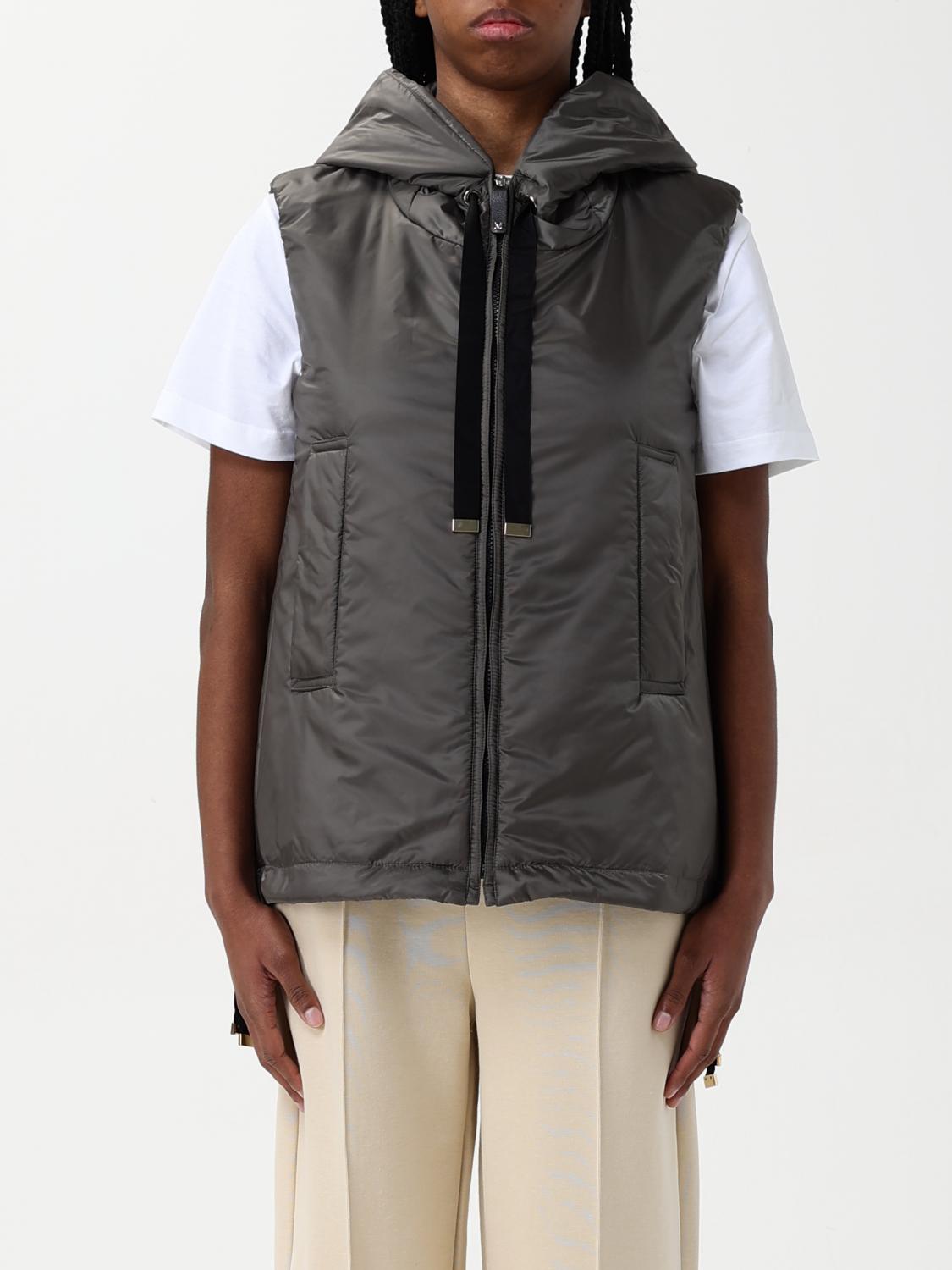 Max Mara The Cube Greengo Zip-up Drawstring Gilet In Gray | ModeSens