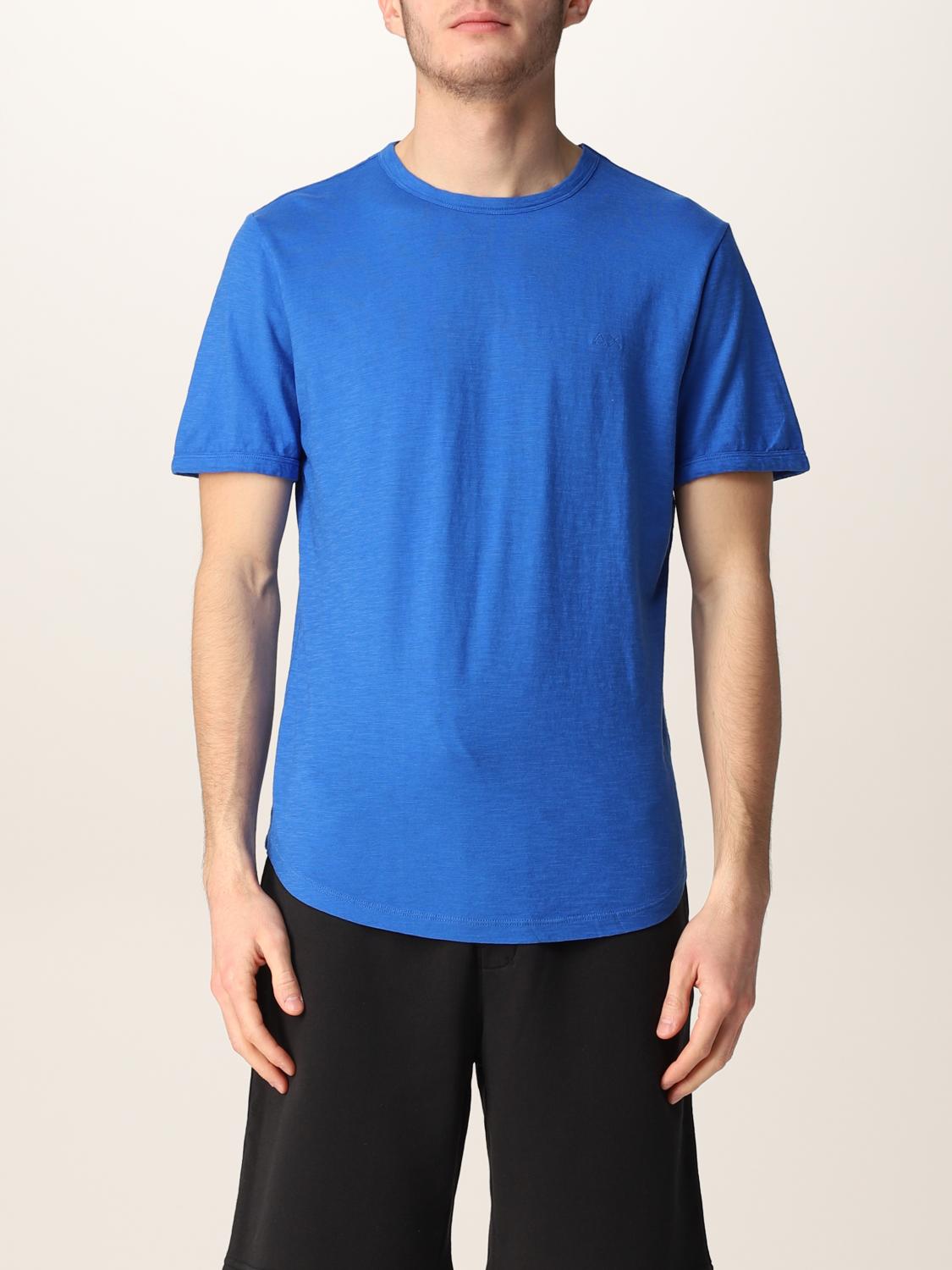 SUN 68: basic cotton T-shirt | T-Shirt Sun 68 Men Blue | T-Shirt Sun 68 ...